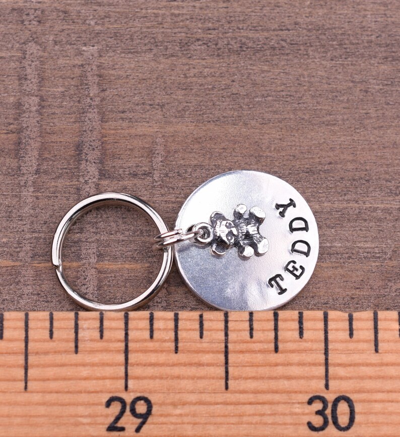 Teddy Bear Dog Tag Personalized Small Dog Tag Custom Dog | Etsy