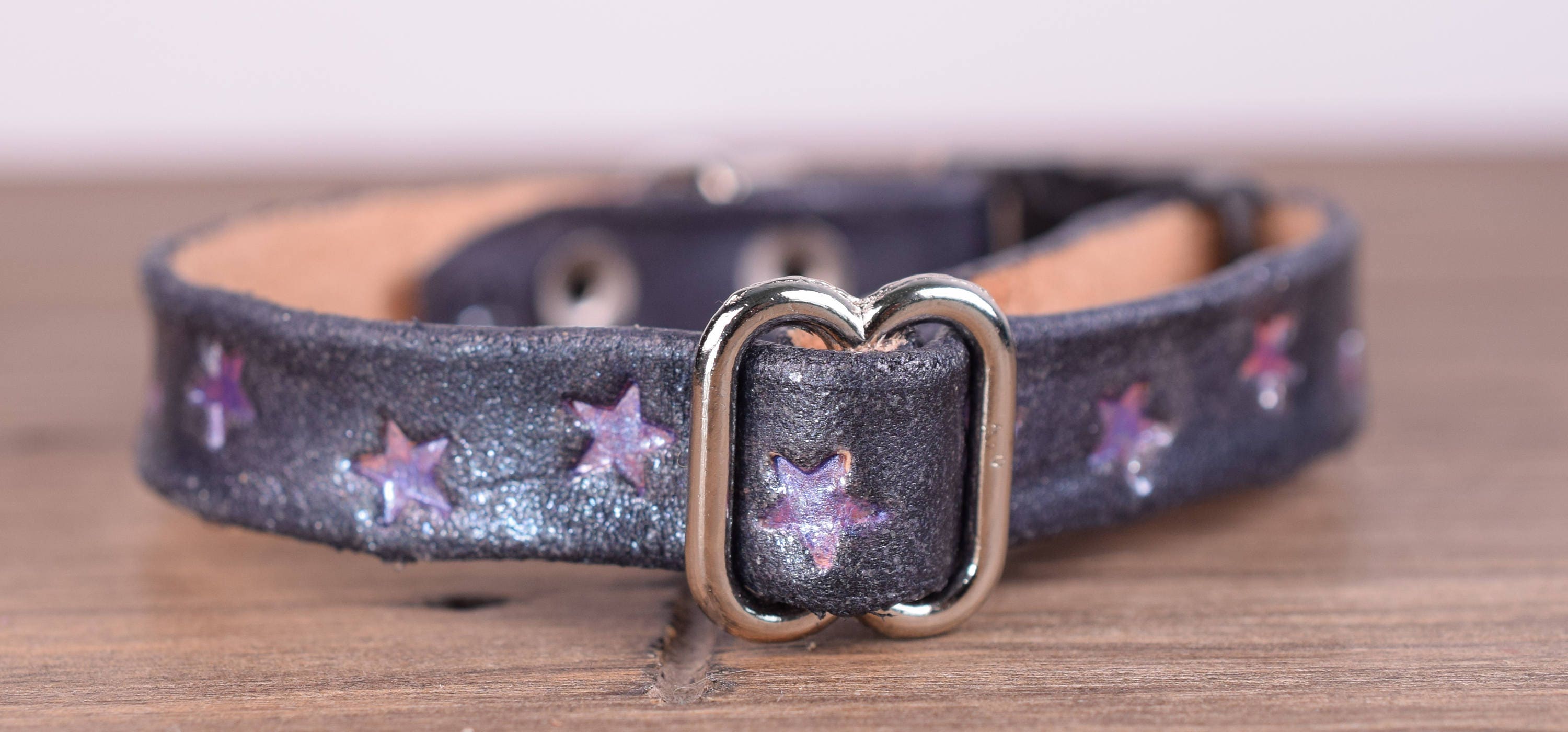 Reflective Leather Cat Collar with Stars Reflective Cat | Etsy