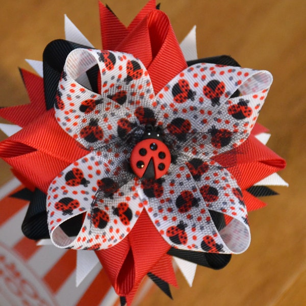 Ladybug Hair Bows - Etsy