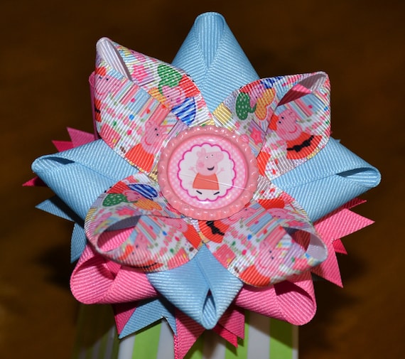 Peppa Pig Inspired Hair BOW | Etsy