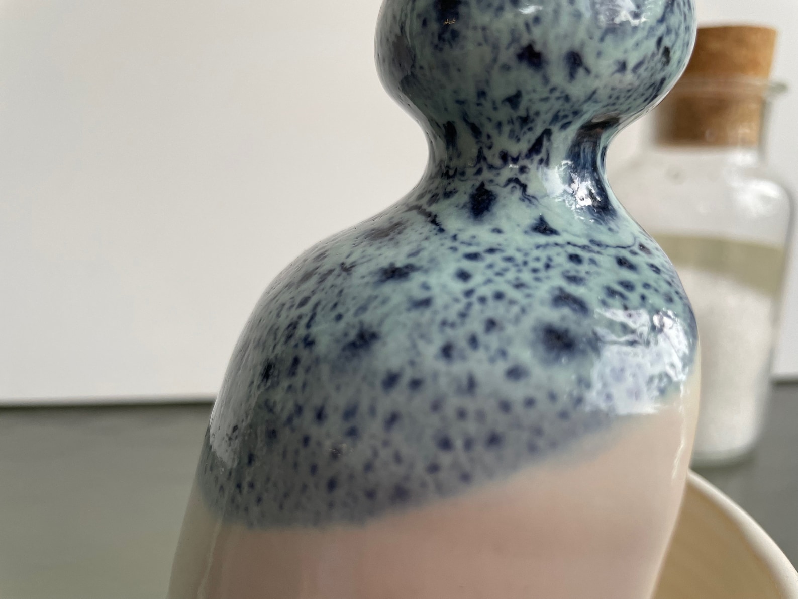 Large Salt Pig/salt Cellar - White and Bright Peacock Blue - Etsy