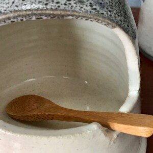 Large Salt Pig/salt Cellar White and Gray - Etsy