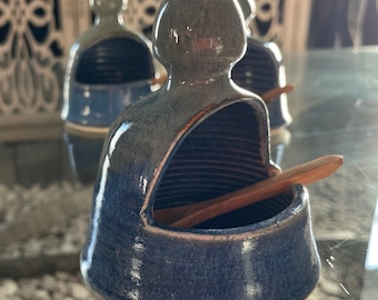 Vintage Light Blue Fenton Hobnail 3 Square Spiked Salt Cellar, Tea ...