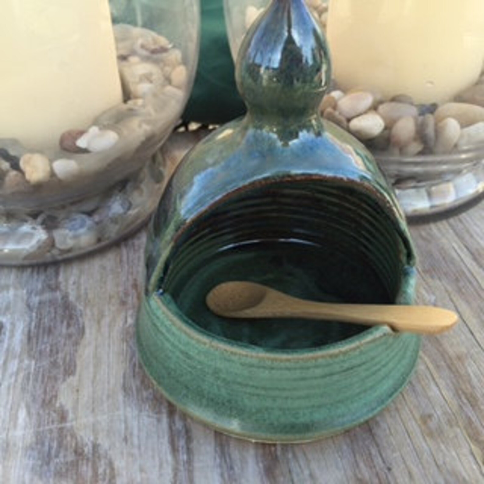 Salt Pig Salt Cellar Large- Amazon Green - Etsy