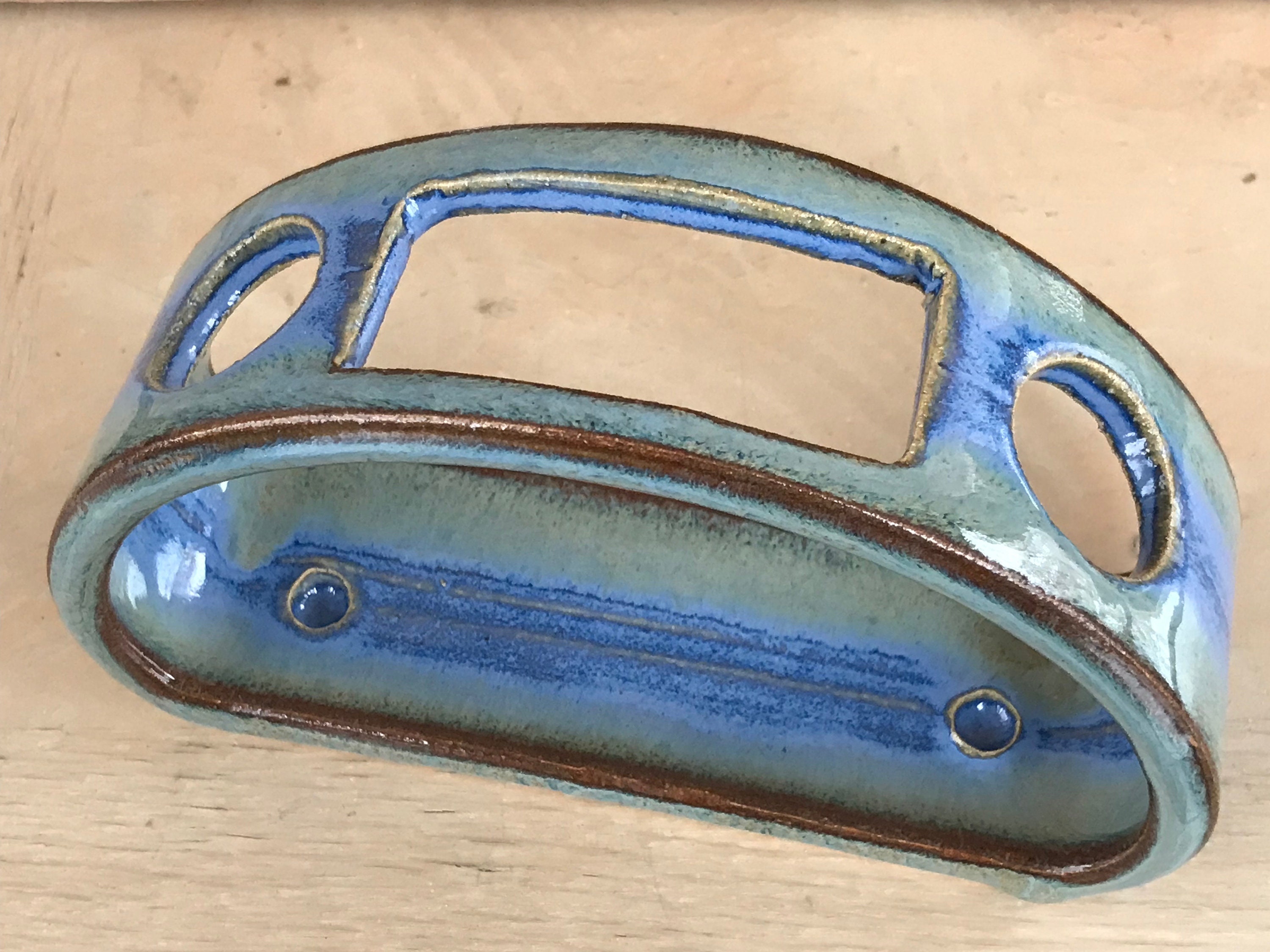 Toothbrush - Toothpaste Holder Lapis Blue and Cappuccino Brown- 2 ...