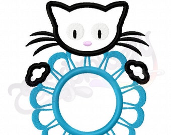 Monogram Initial Character Sketch Outline Frame Marie Cat Design Super ...