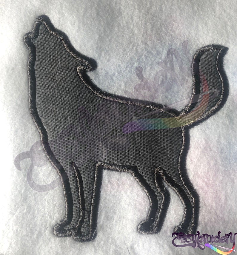 Howling Wolf Applique Digital Machine Embroidery Design - Etsy