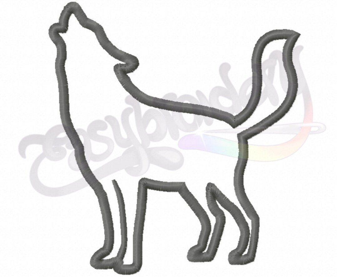 Howling Wolf Applique - Digital Machine Embroidery Design - Etsy