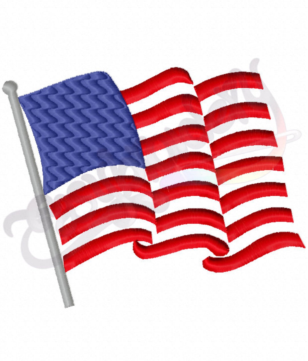 Waving Flag - Digital Machine Embroidery Design - Etsy