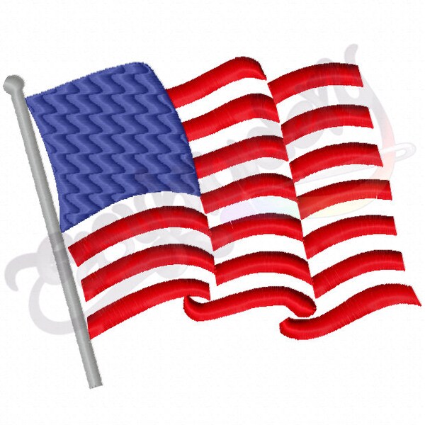 Waving Flag Embroidery Design - Etsy