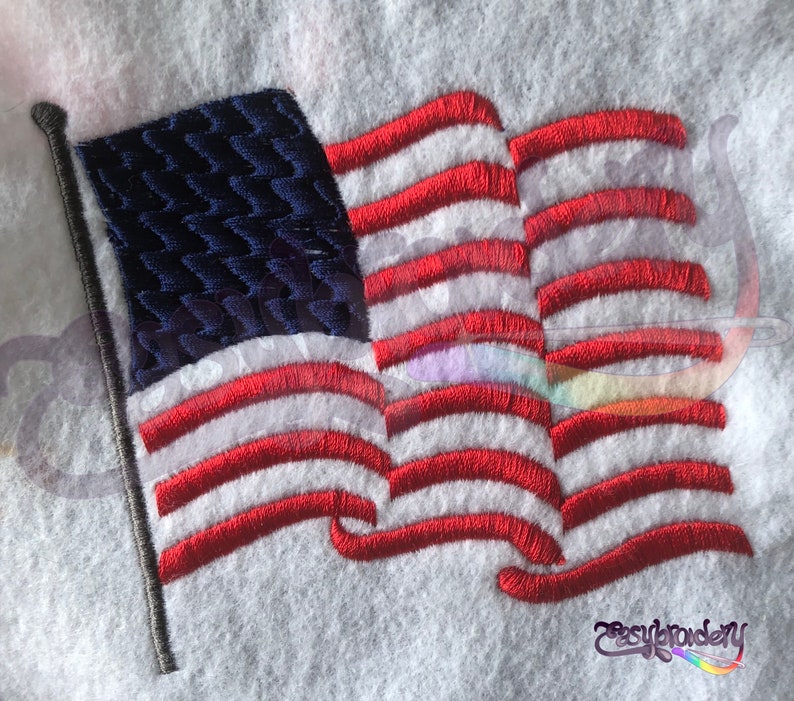 Waving Flag - Digital Machine Embroidery Design - Etsy