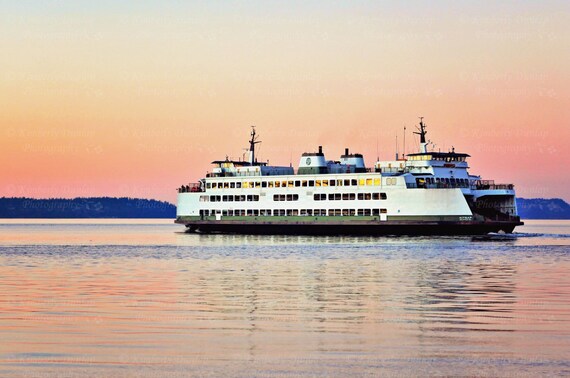 Washington State Ferry Photograph fine Art Print Pacific - Etsy