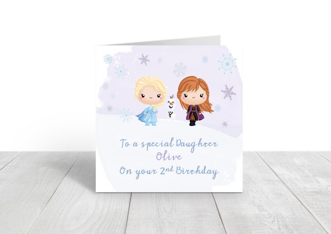 Frozen Themed Greeting Card Birthday Card Greeting Card Personalised ...