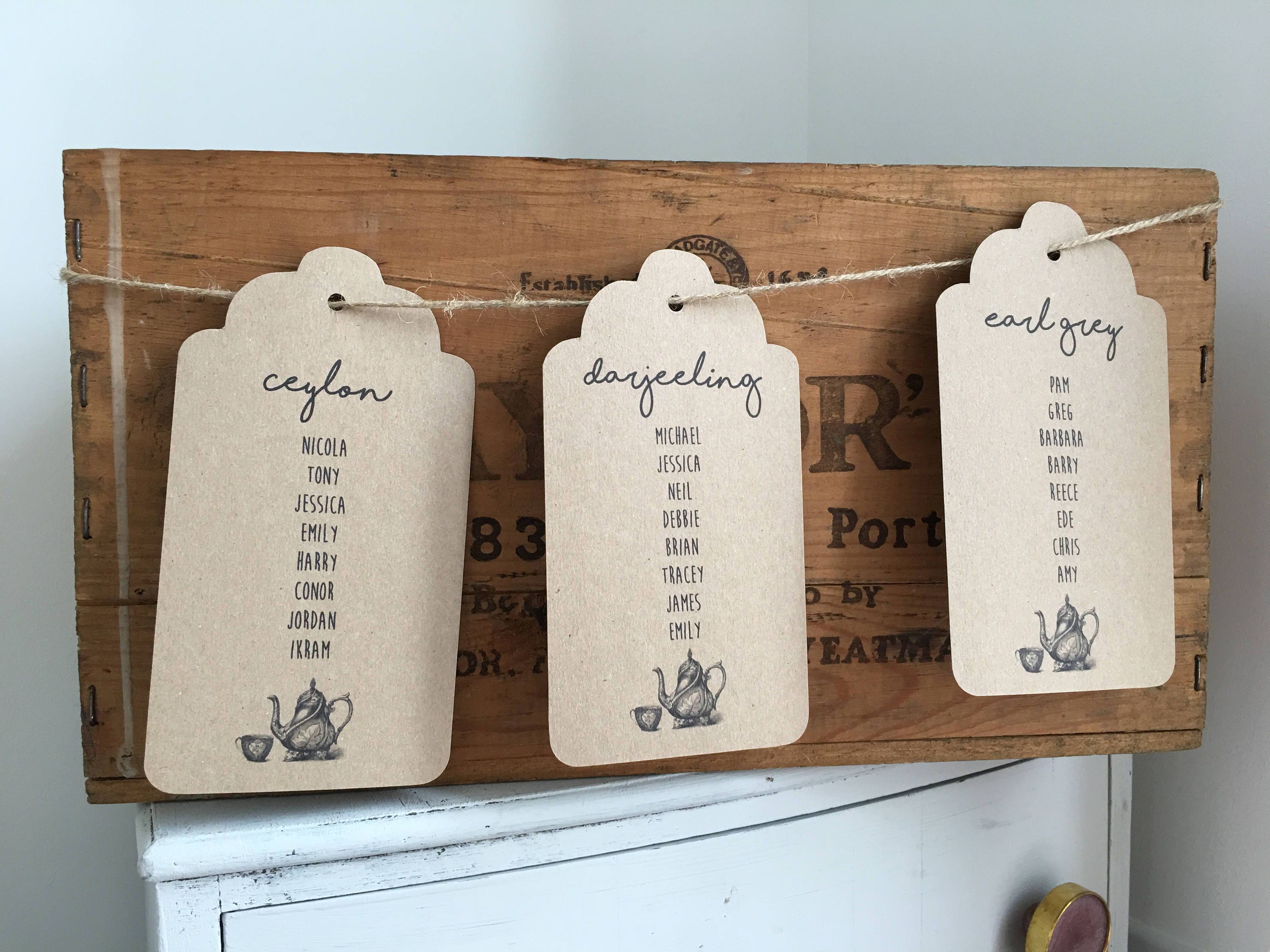 Vintage Table Plan Tags Wedding Tea Themed Vintage Table - Etsy UK