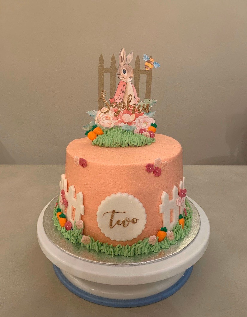 Peter Rabbit Garden Gate Cake Topper Personalised Age Birthday | Etsy ...