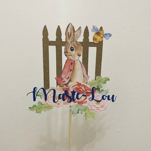 Peter Rabbit Garden Gate Cake Topper Personalised Age Birthday - Etsy UK