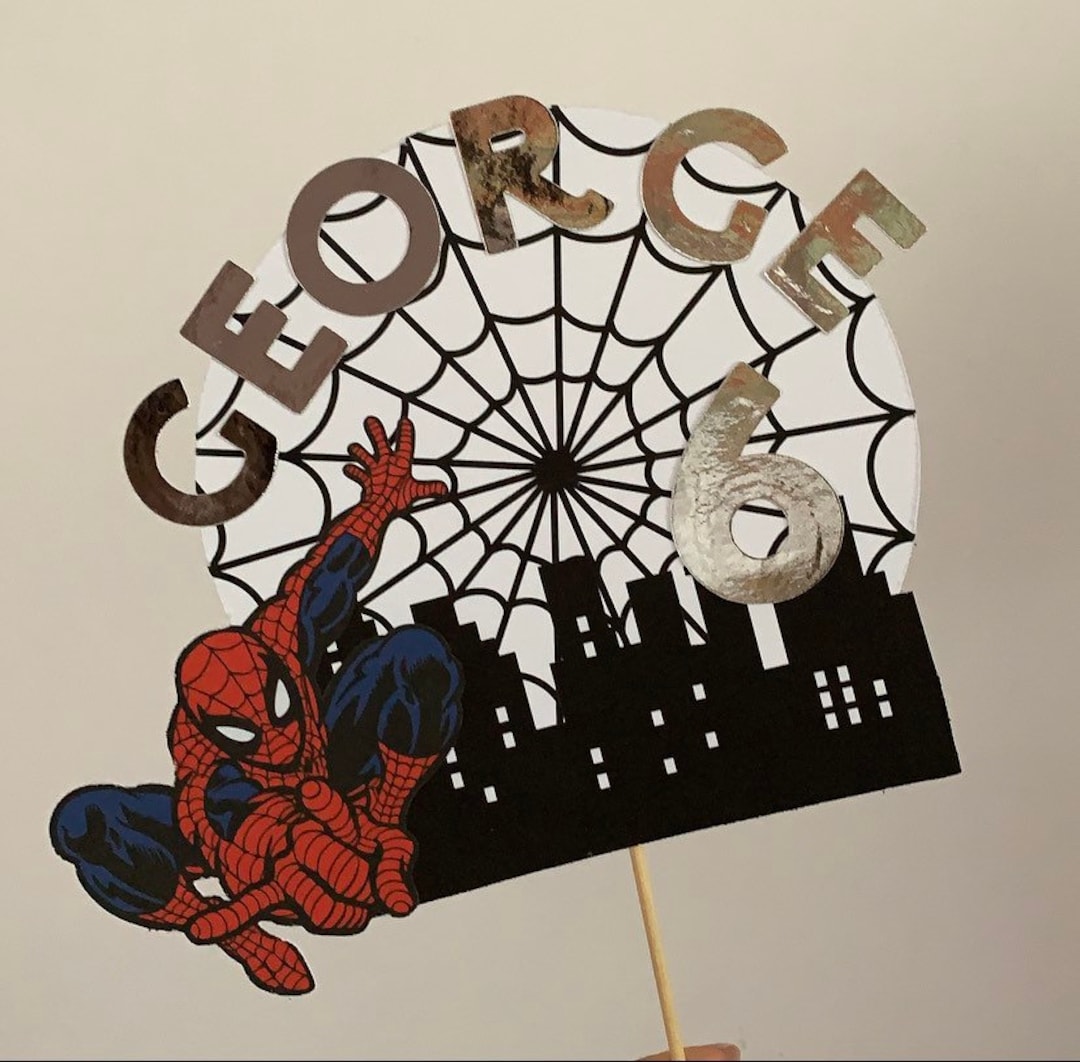 Spider-man Themed Cake Topper | Personalised | Age | Birthday ...