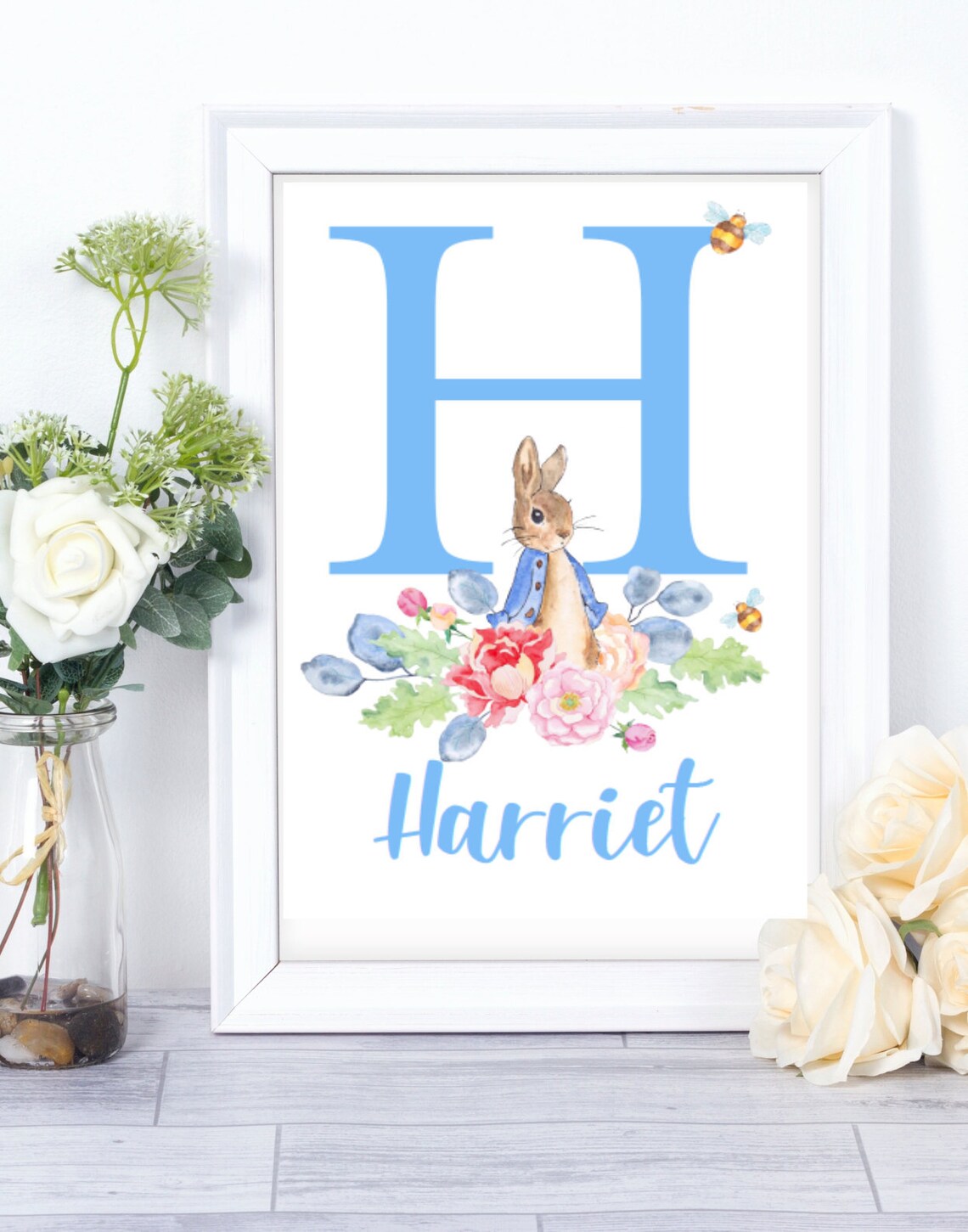 Personalised Peter Rabbit Print Christening Gift Baby Beatrix - Etsy UK