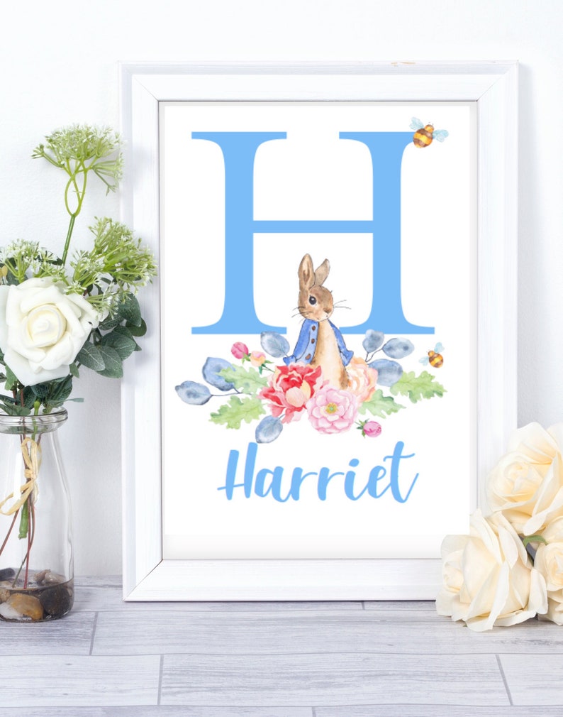Personalised Peter Rabbit Print Christening Gift Baby Beatrix - Etsy UK