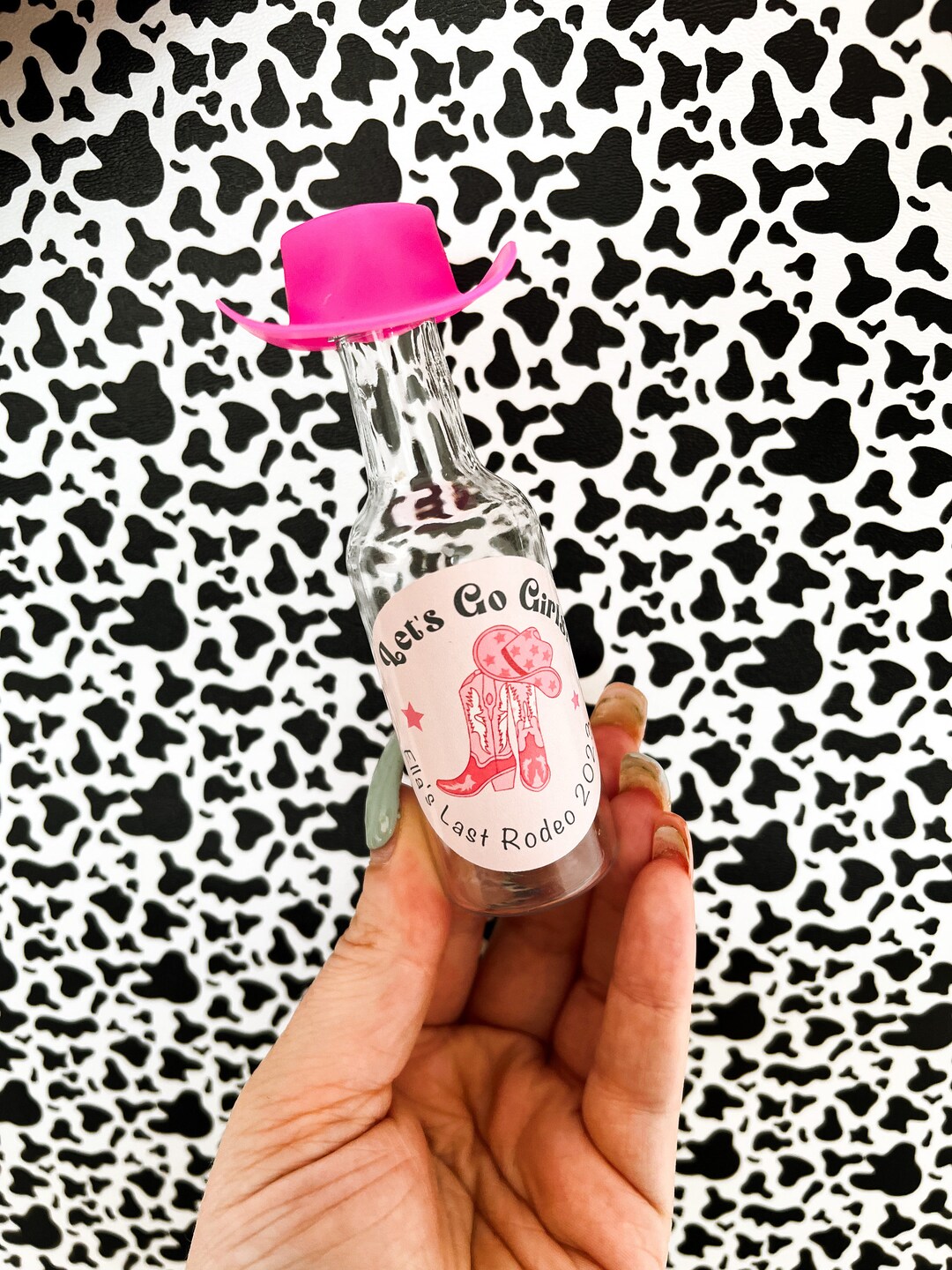 Cowgirl Themed Hen Do Party Stickers | Mini Bottle With Hat | Cowgirl ...