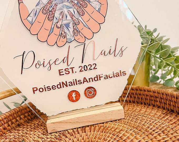 Personalised Acrylic Social Media Signs, Small Business Signage, Social ...