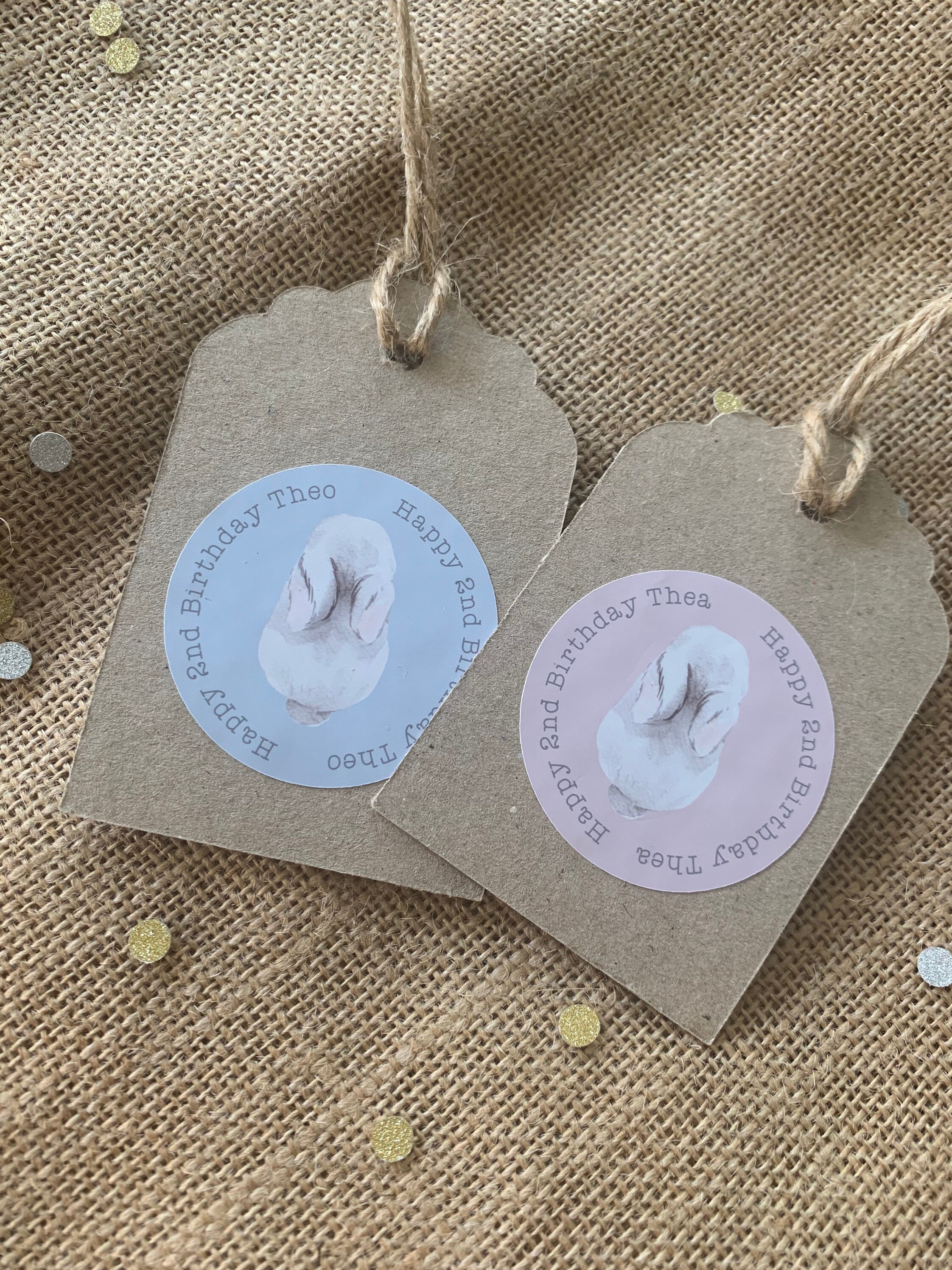 Personalised Bunny Themed Sticker Labels Birthday Christening - Etsy UK