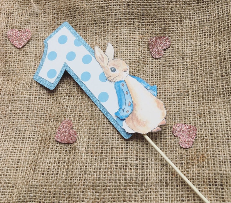 Peter Rabbit Number Cake Topper Personalised Age Birthday Baby Shower ...