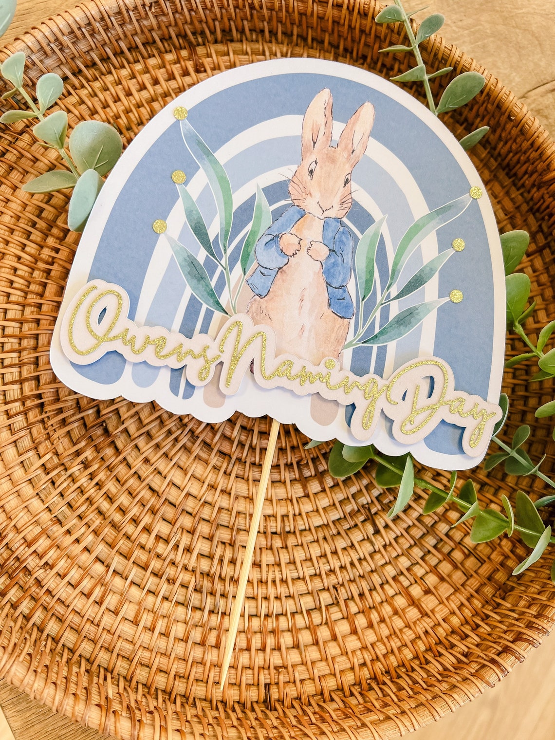 Peter Rabbit Rainbow Cake Topper Availble in Pink or Blue - Etsy UK