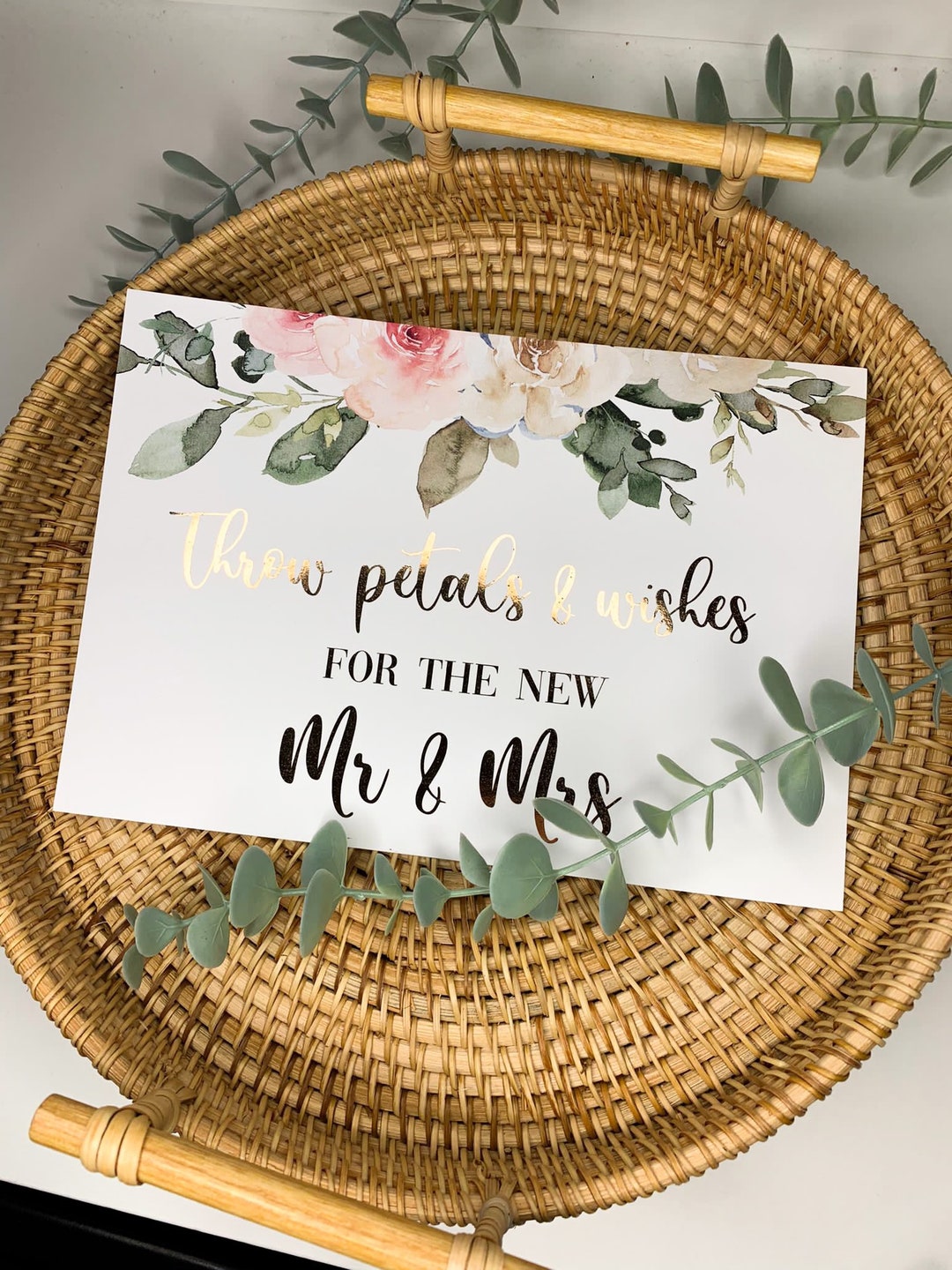 Floral Confetti Wedding Sign Venue Wedding Confetti Sign Mr & Mrs - Etsy