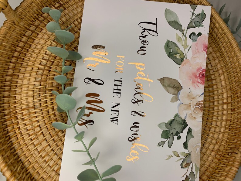 Floral Confetti Wedding Sign Venue Wedding Confetti Sign Mr & - Etsy