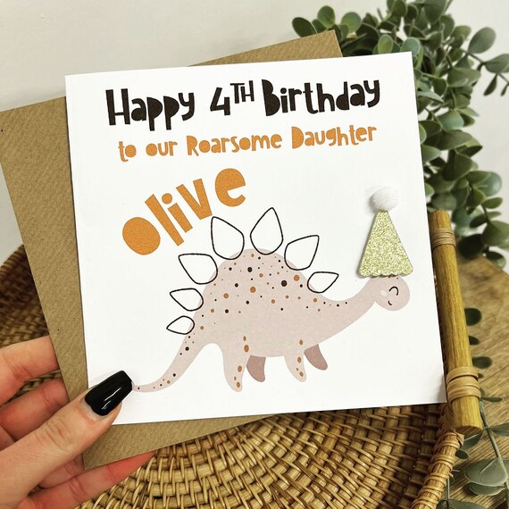 Dinosaur Themed Card Birthday Card Greeting Card | Etsy