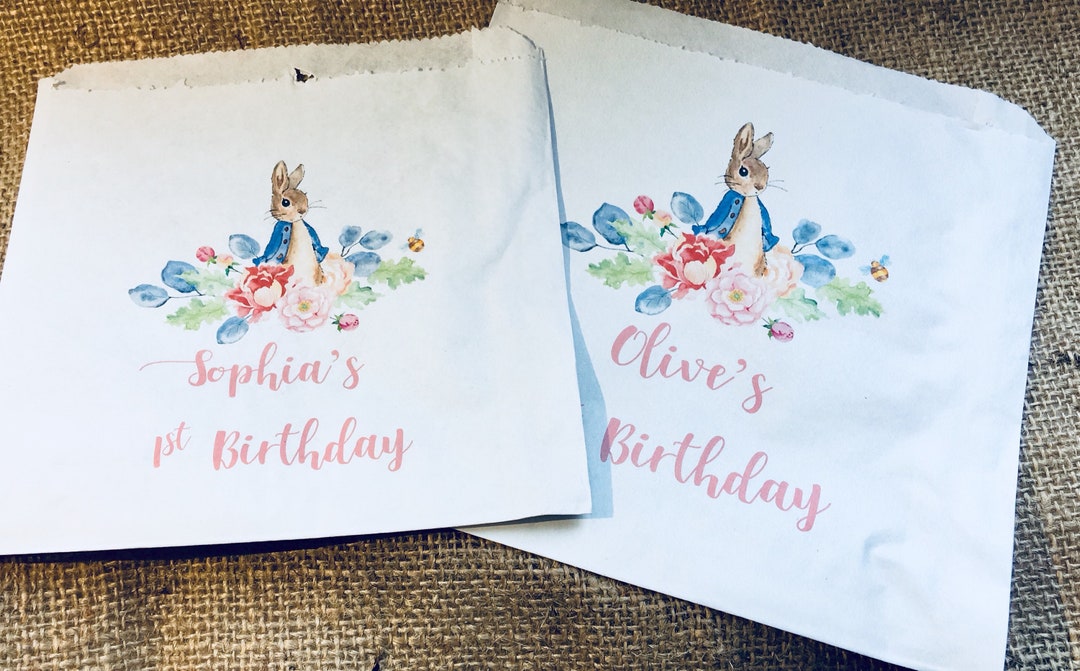 Floral Peter Rabbit Themed Party Bags Sweet Bags Baby Shower ...