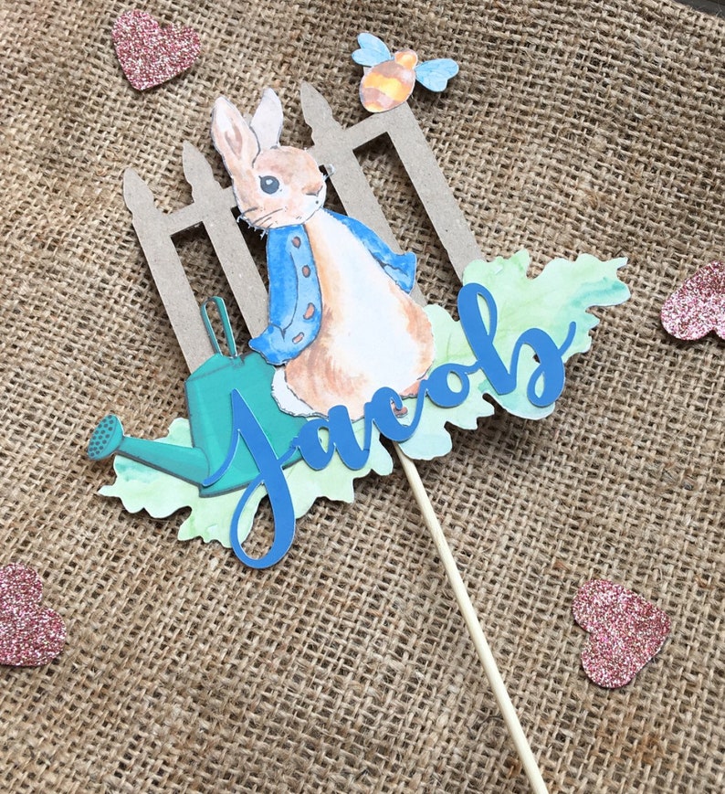Peter Rabbit Garden Gate Cake Topper | Personalised | Birthday | Baby ...