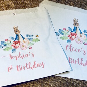 Floral Peter Rabbit Themed Party Bags Sweet Bags Baby Shower ...