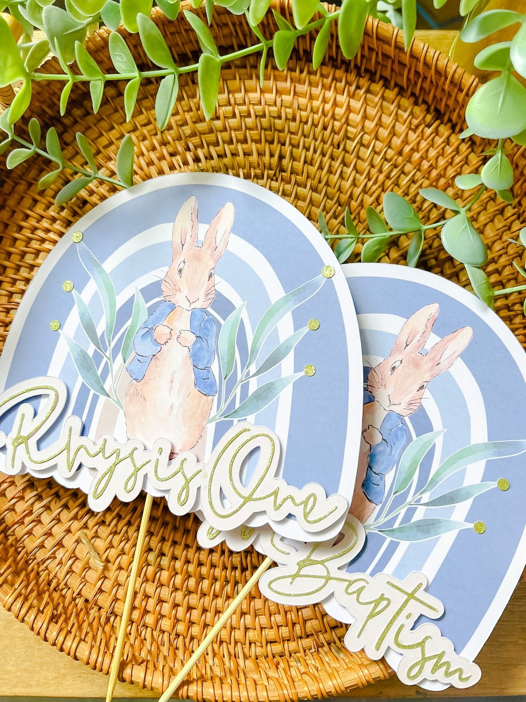 Peter Rabbit Rainbow Cake Topper | Available in Pink or Blue ...