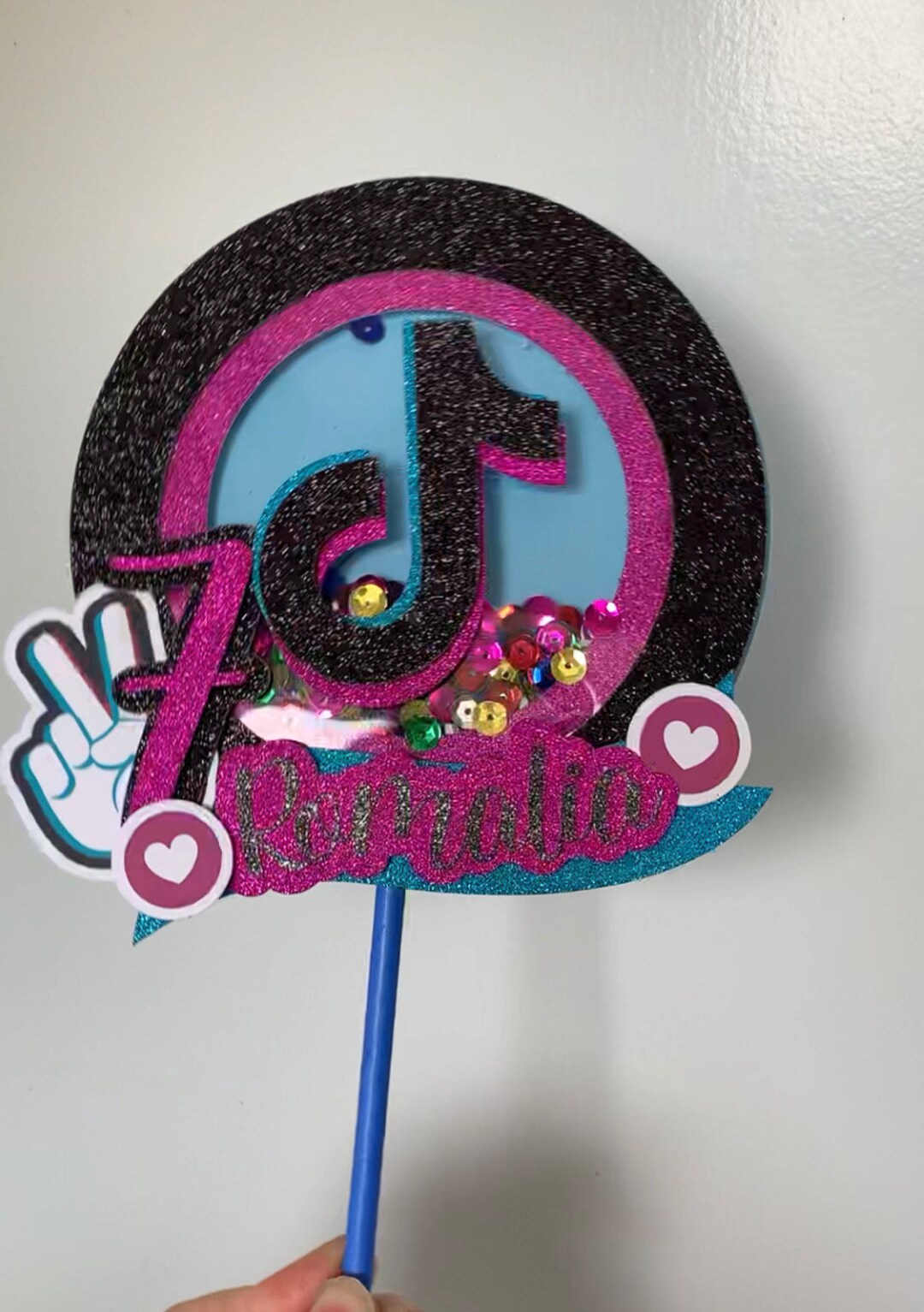Tik Tok Themed Shaker Cake Topper Cake Decoration Birthday Cake ...
