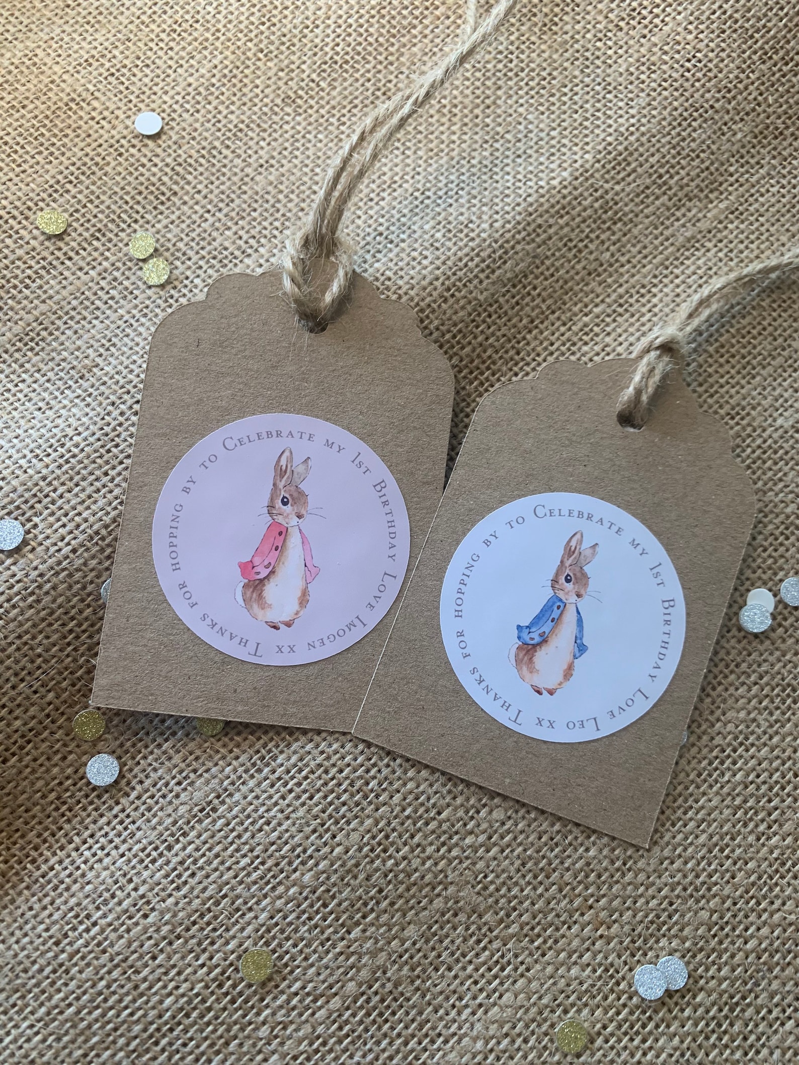 Personalised Peter Rabbit Themed Sticker Labels Birthday | Etsy UK