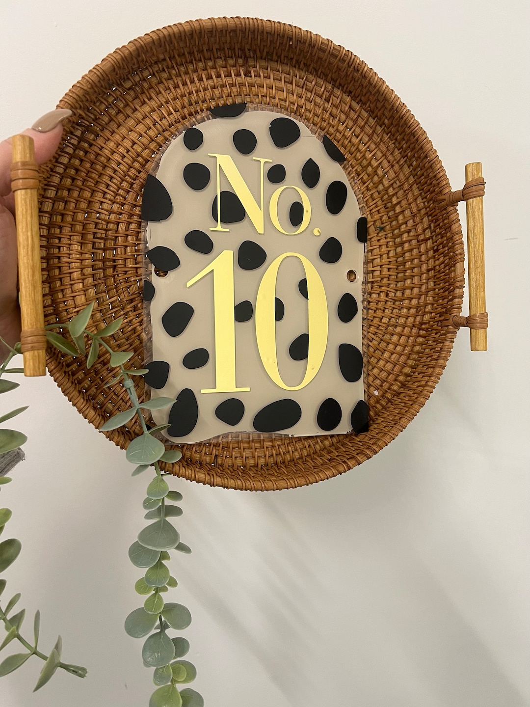 Hand Painted Arch House Number Sign | Custom Acrylic Door Plaque - Etsy