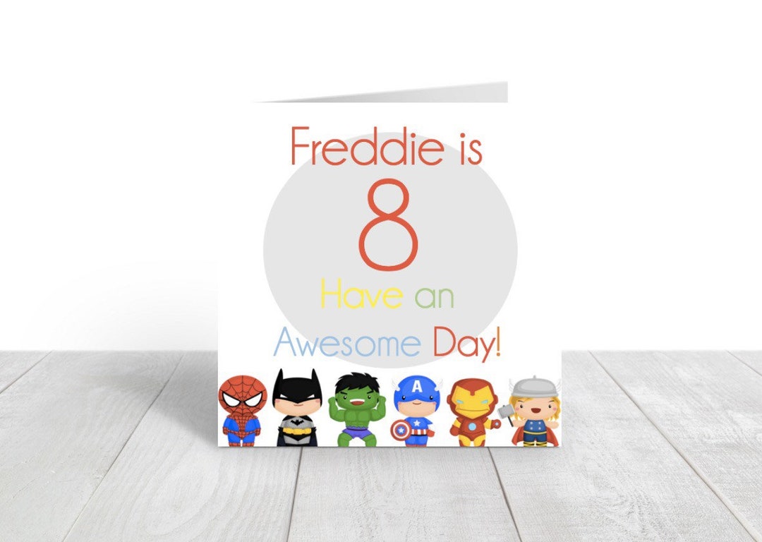 Personalised Superhero Themed Greeting Card Birthday Card Greeting Card ...