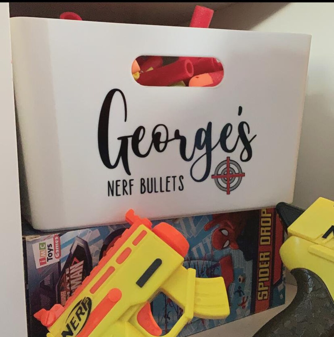 Nerf Bullet Sticker, Name Sticker, Personalised Nerf Bullet Basket ...