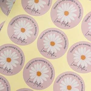 Daisy Themed Flower Personalised Stickers | Baby Shower | Birthday ...