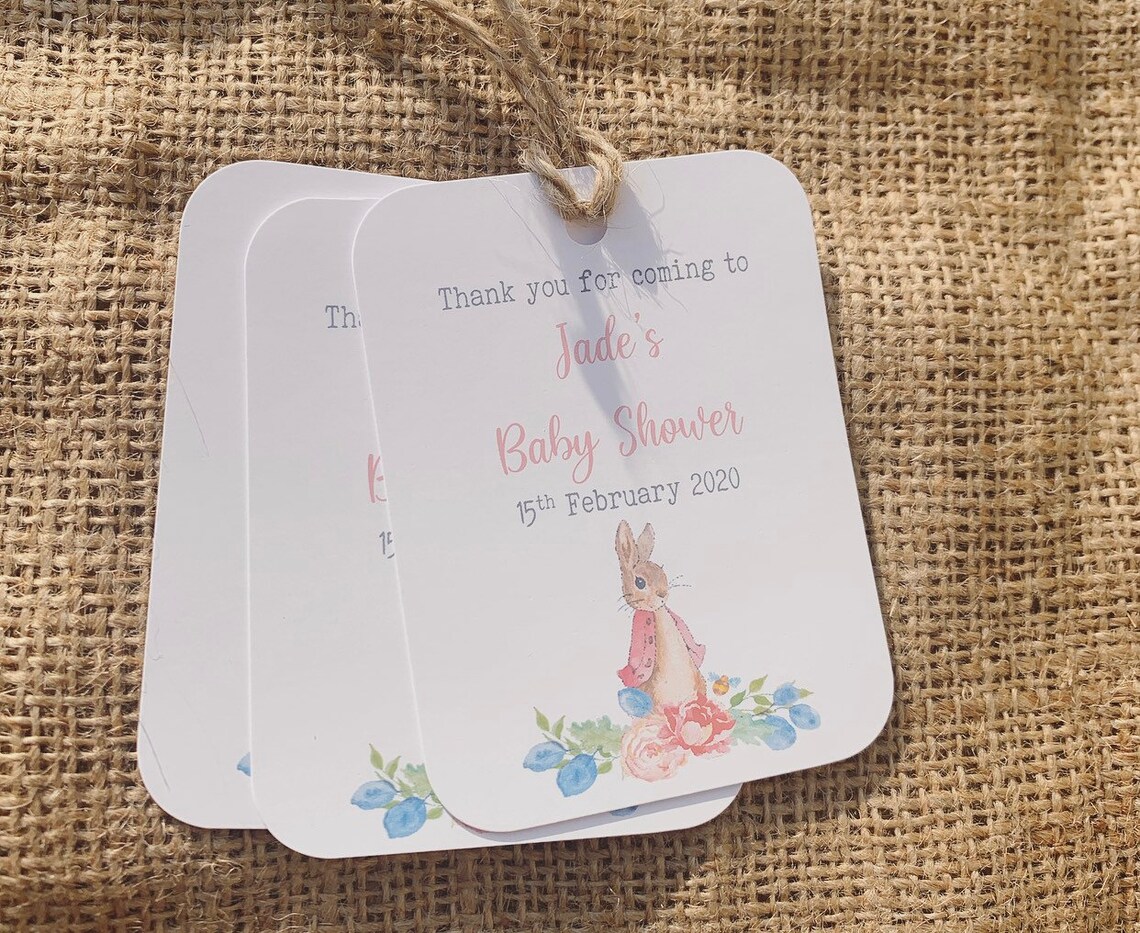 Peter Rabbit Floral Baby Shower Favour Tags | Etsy