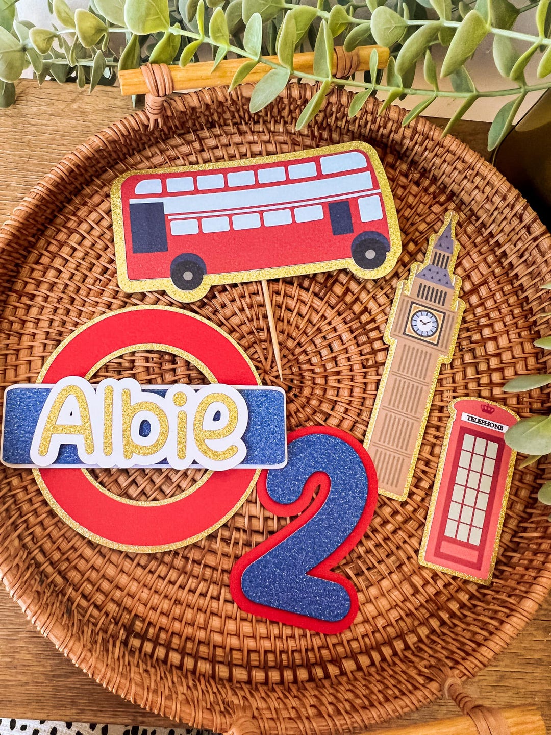 London Inspired Cake Topper Set | London Theme | London Bus | Big Ben ...