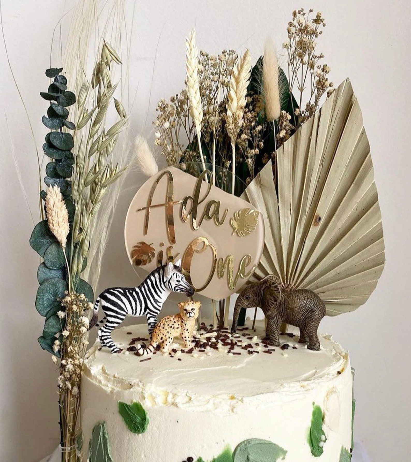 Safari Themed Wild Happy Birthday Age Cake Topper Acrylic - Etsy