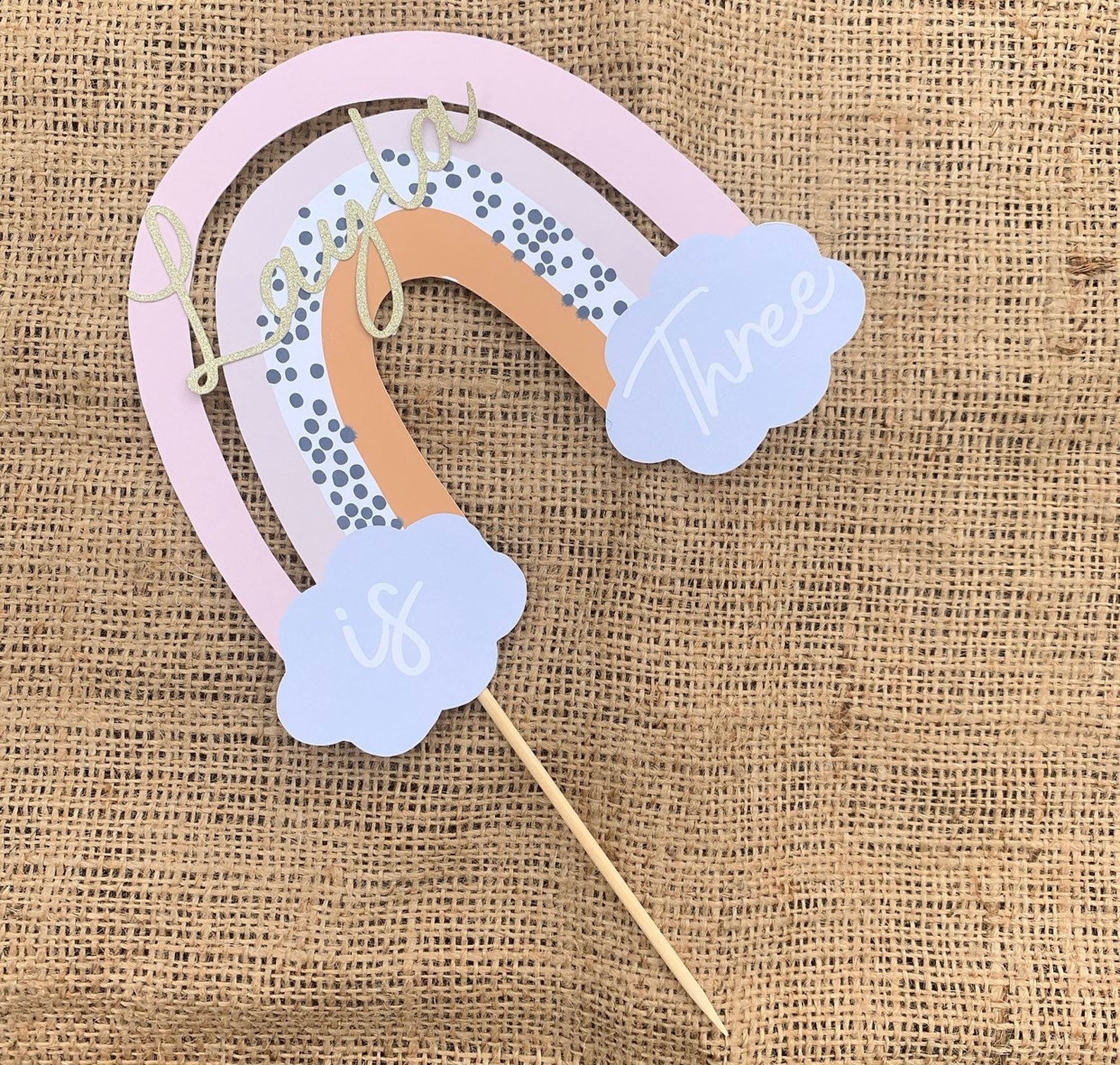 Stunning Rainbow Cake Topper Personalised Age Birthday - Etsy