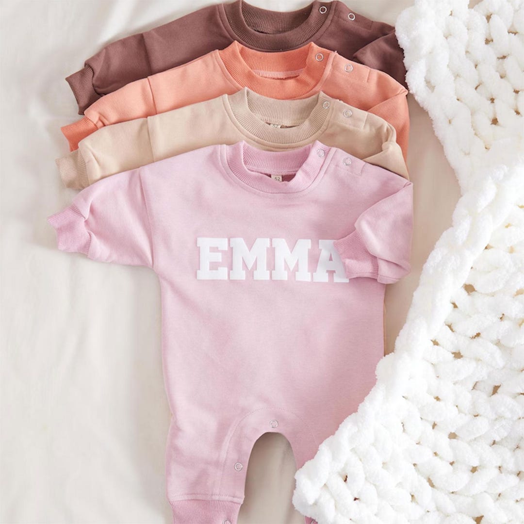 Custom Puff Name Baby Girl Bodysuit, Custom Baby Sweatshirt ...