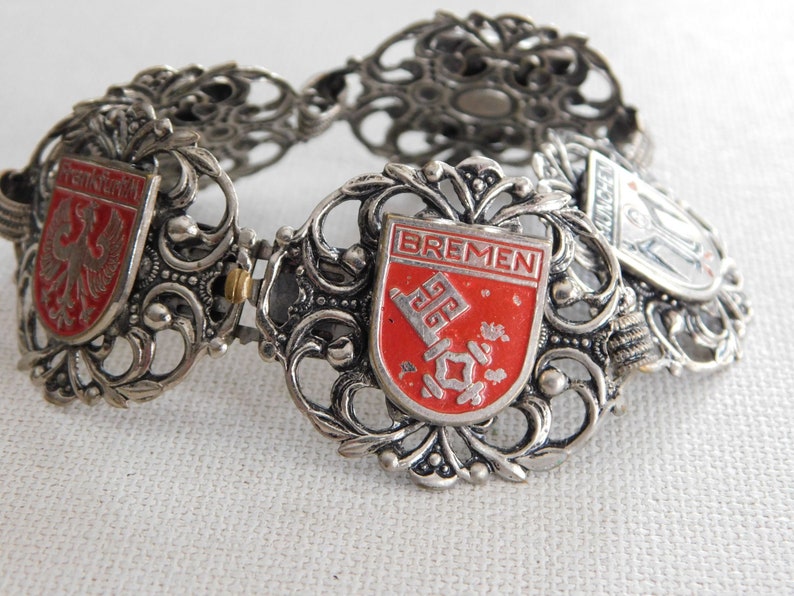 Vintage Germany Souvenir Bracelet Crest Shield - Etsy