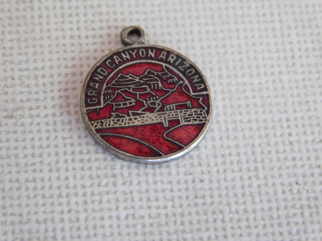 Sterling Silver Red Enamel Grand Canyon Charm - Etsy