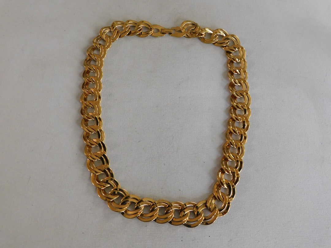 Heavy Double Loop Gold Chain Necklace - Etsy