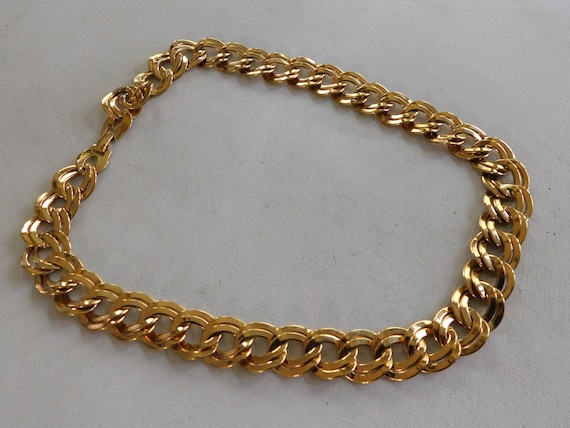 Heavy Double Loop Gold Chain Necklace - Gem